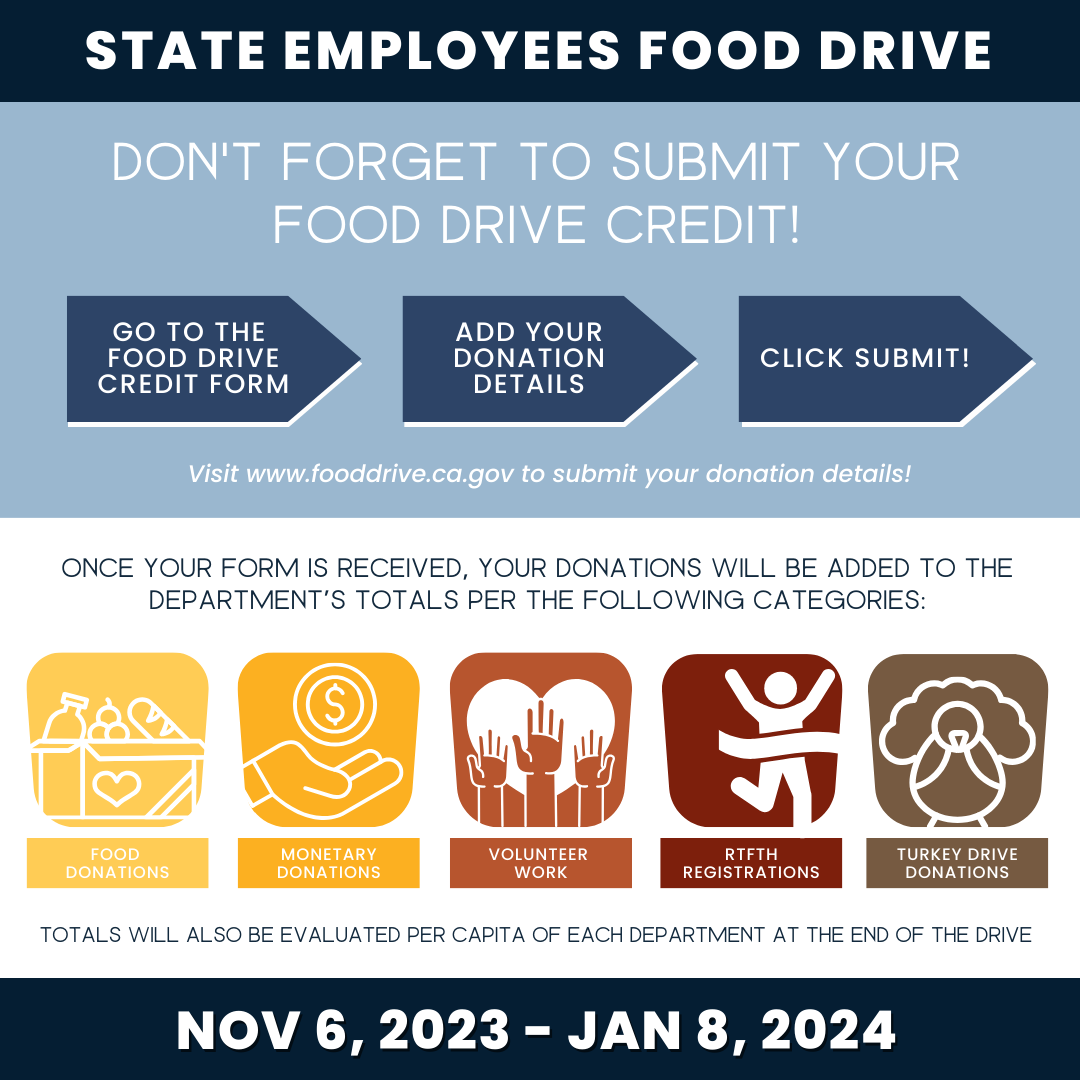 California State Employees Food Drive - Food Banks Need Our Help